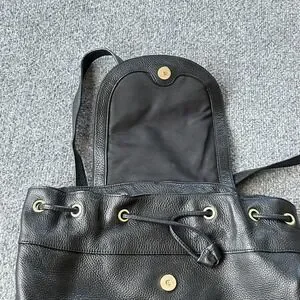 Coach | Bags | Coach Backpack Billie Billy Black Pebbled Leather Gold ...